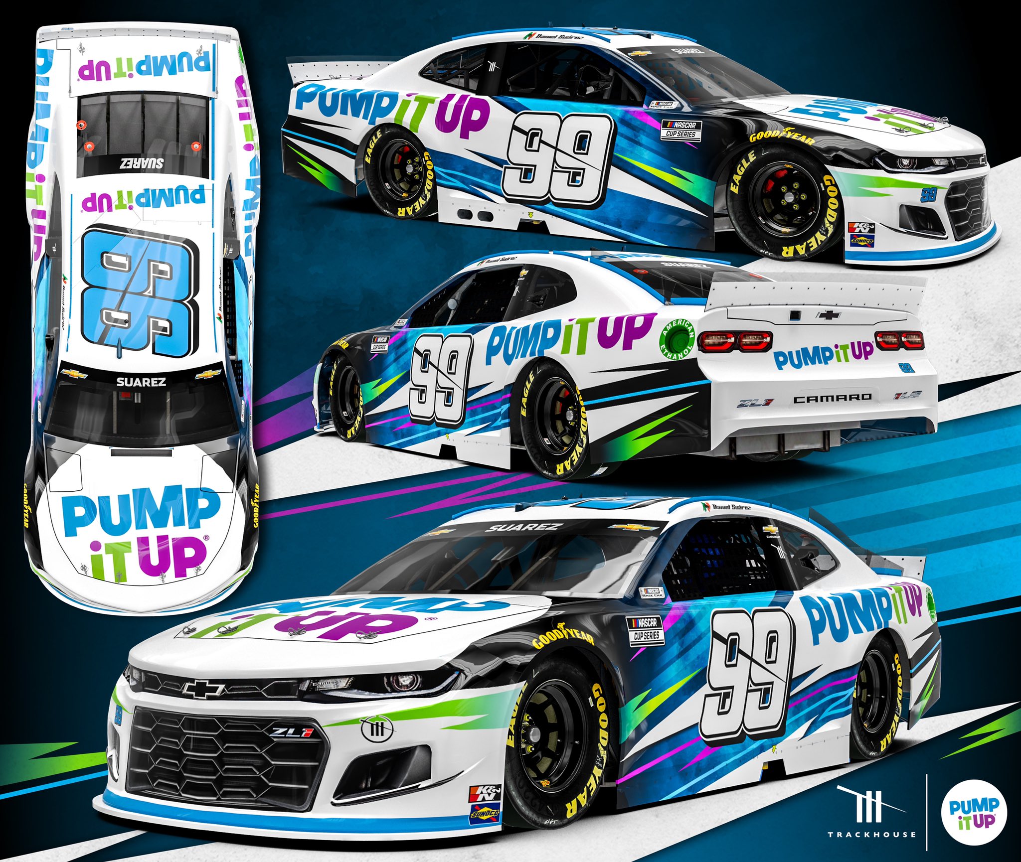 2021 NASCAR Cup Series -- 99 -- Trackhouse Paint Schemes | TobyChristie.com