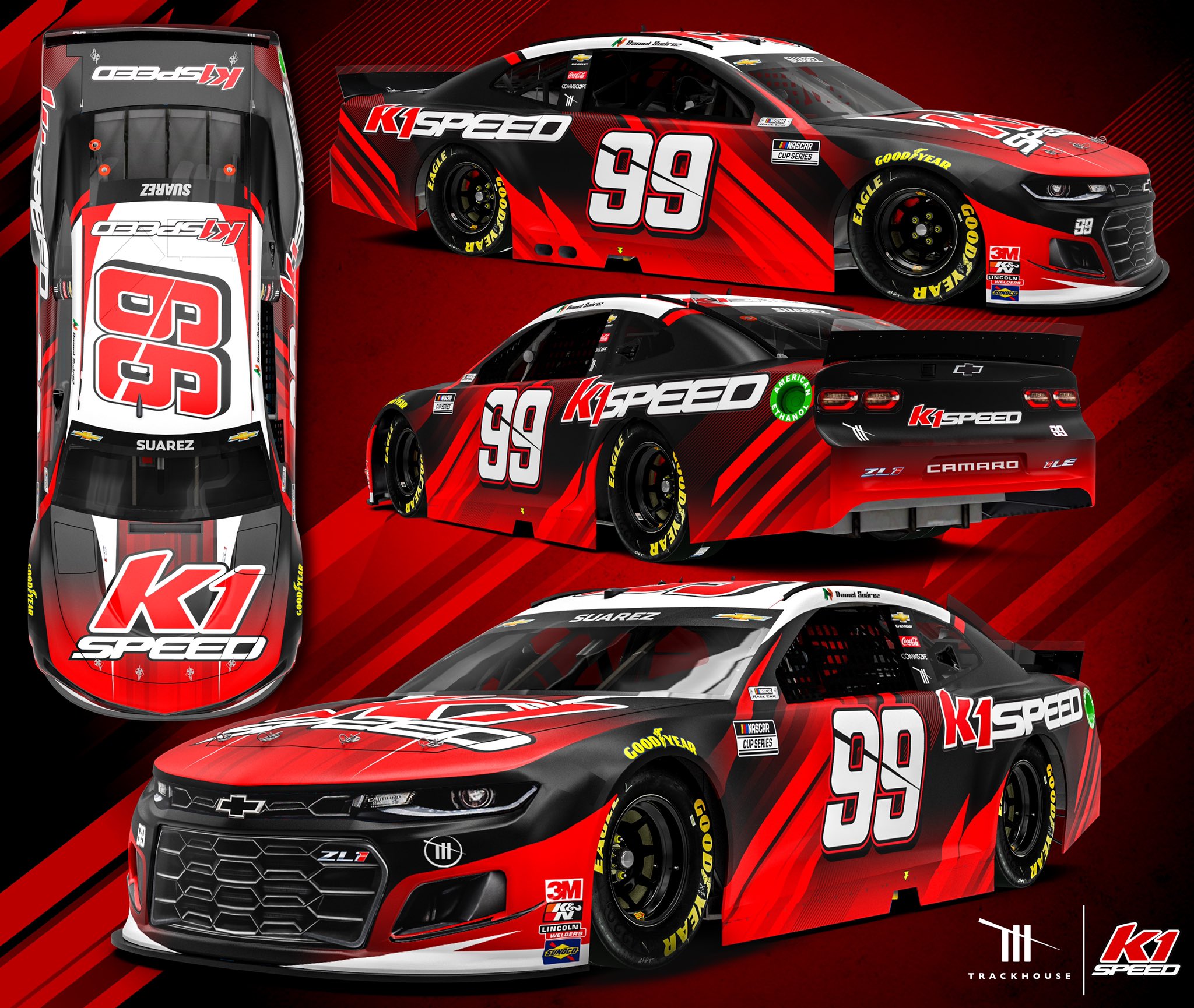 2021 NASCAR Cup Series -- 99 -- Trackhouse Paint Schemes | TobyChristie.com