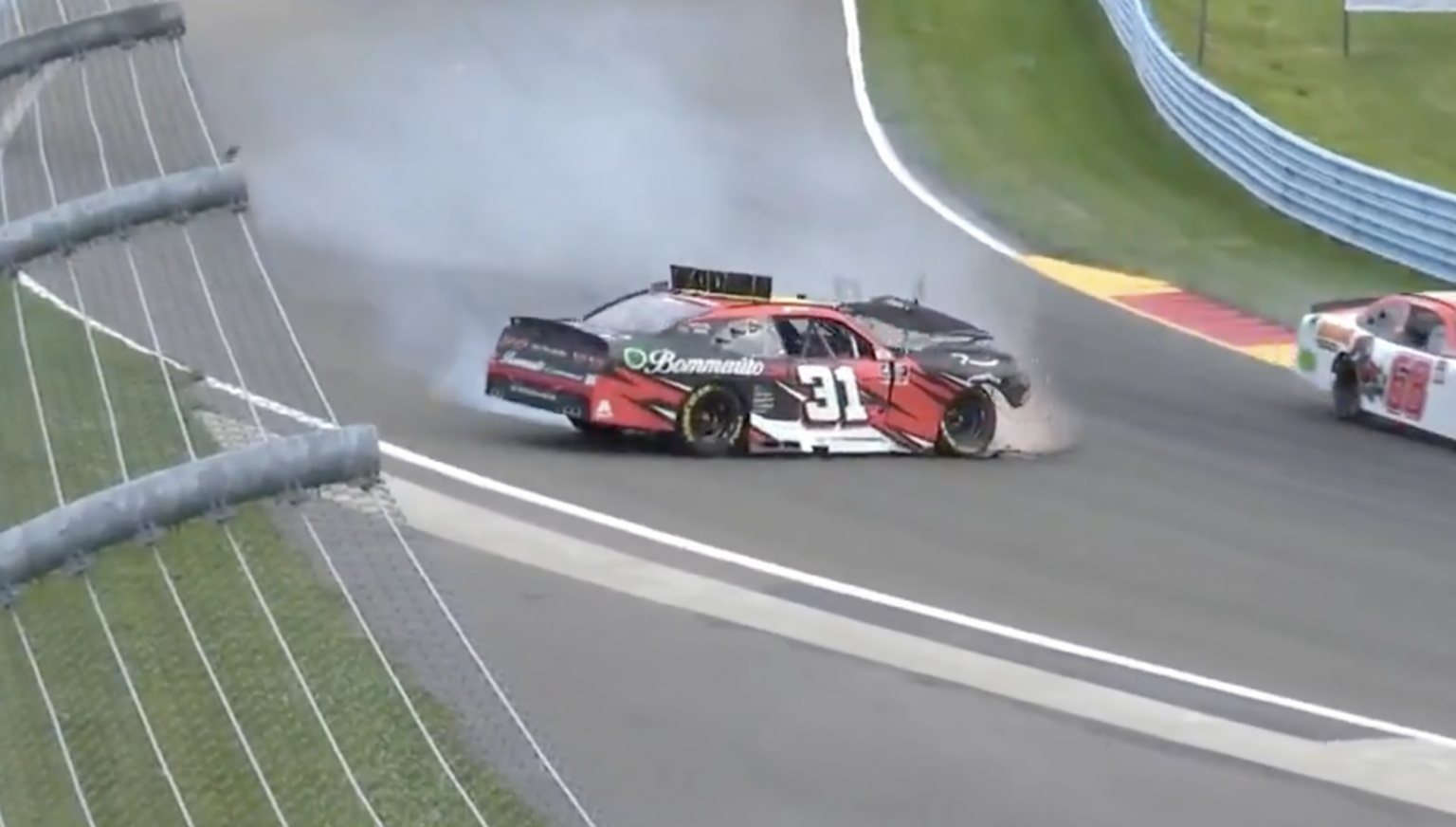 Video: Erik Jones Loses Brakes, POUNDS Wall Entering Turn Six at ...