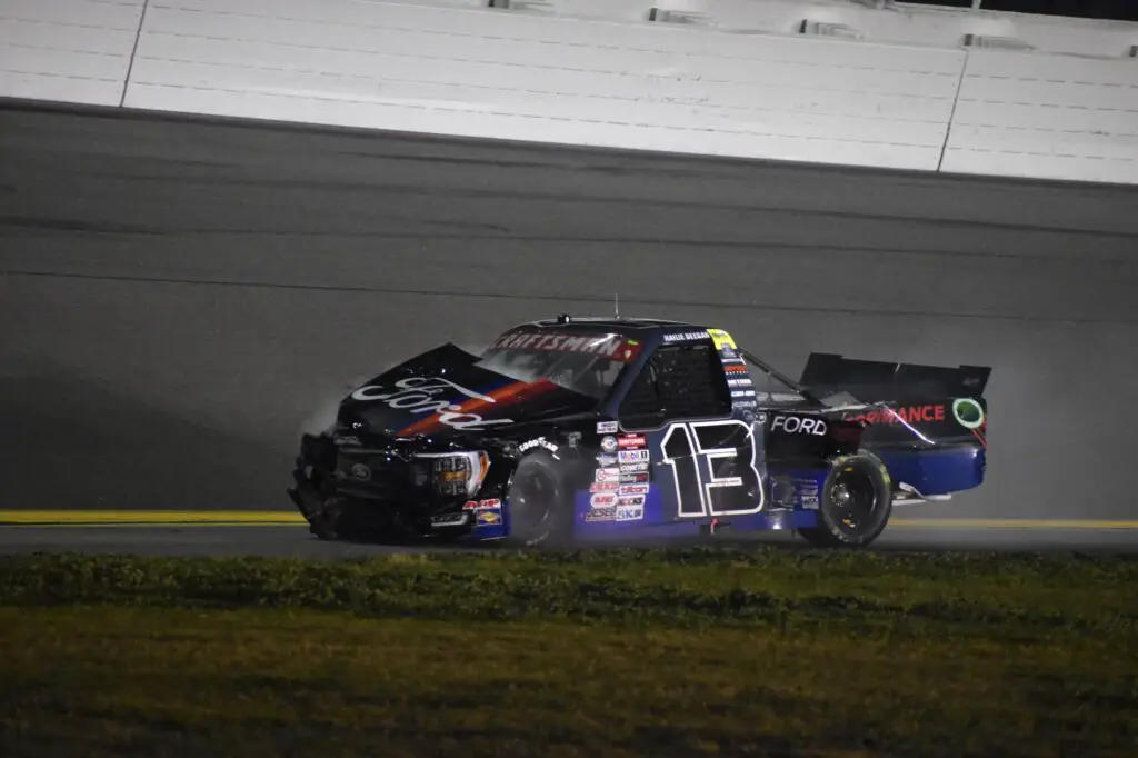 Video: Deegan, Greenfield Caught in Multi-Truck Wreck at Daytona