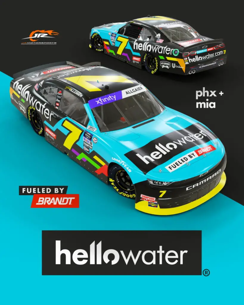 hellowater Returns as Partner with JR Motorsports, Justin Allgaier at ...