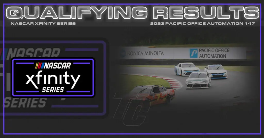 Starting Lineup NASCAR Xfinity Pacific Office 147 at Portland