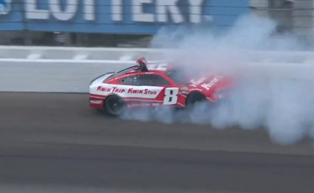 Video: Kyle Busch Done For Day After Lap 15 Crash at Michigan