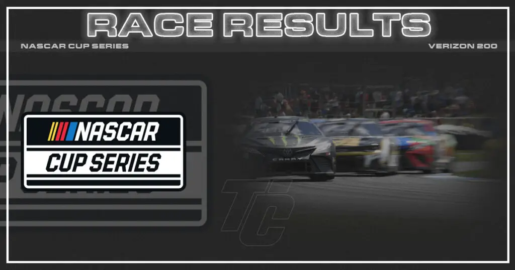Race Results: NASCAR Cup Series Verizon 200 at The Brickyard ...