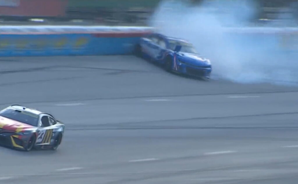 Video: Kyle Larson Crashes From Lead Battling Bubba Wallace