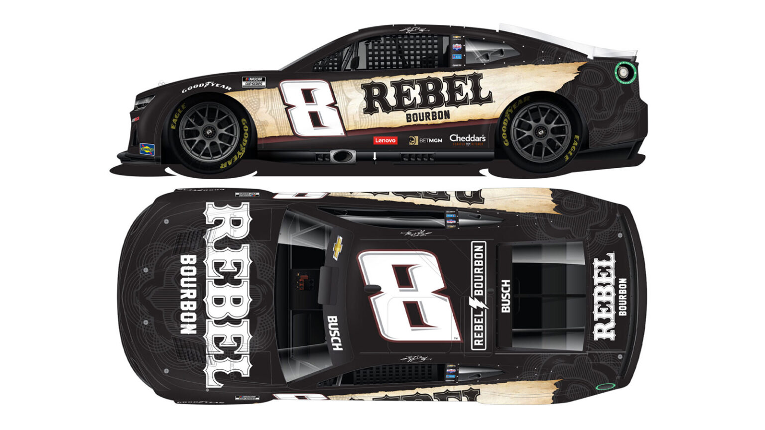 No. 8 Richard Childress Racing Rebel Bourbon Paint Scheme ...