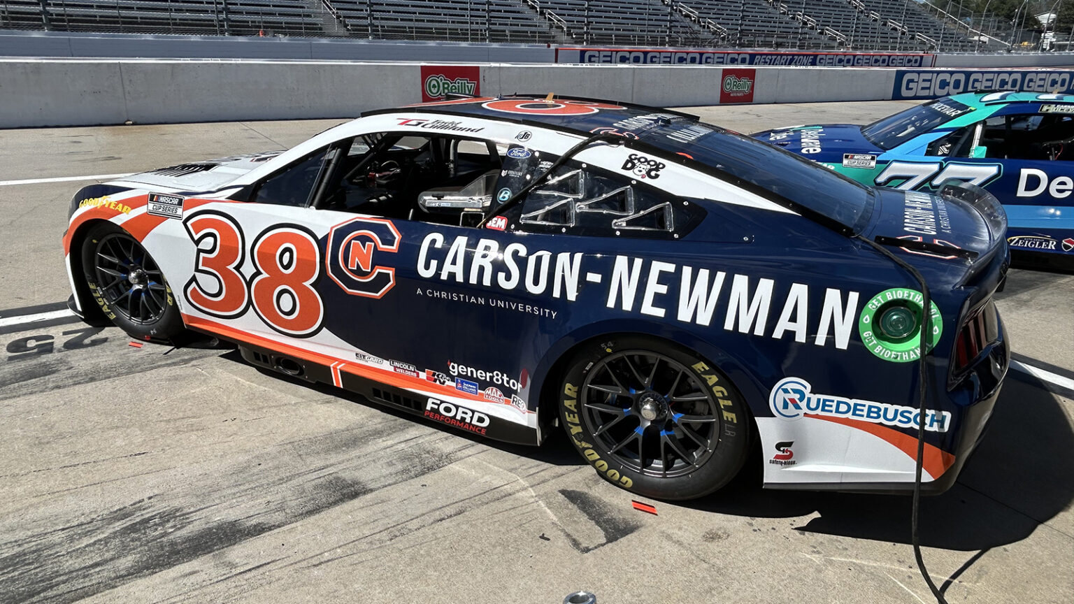 No. 38 Front Row Motorsports Carson-Newman U Paint Scheme ...