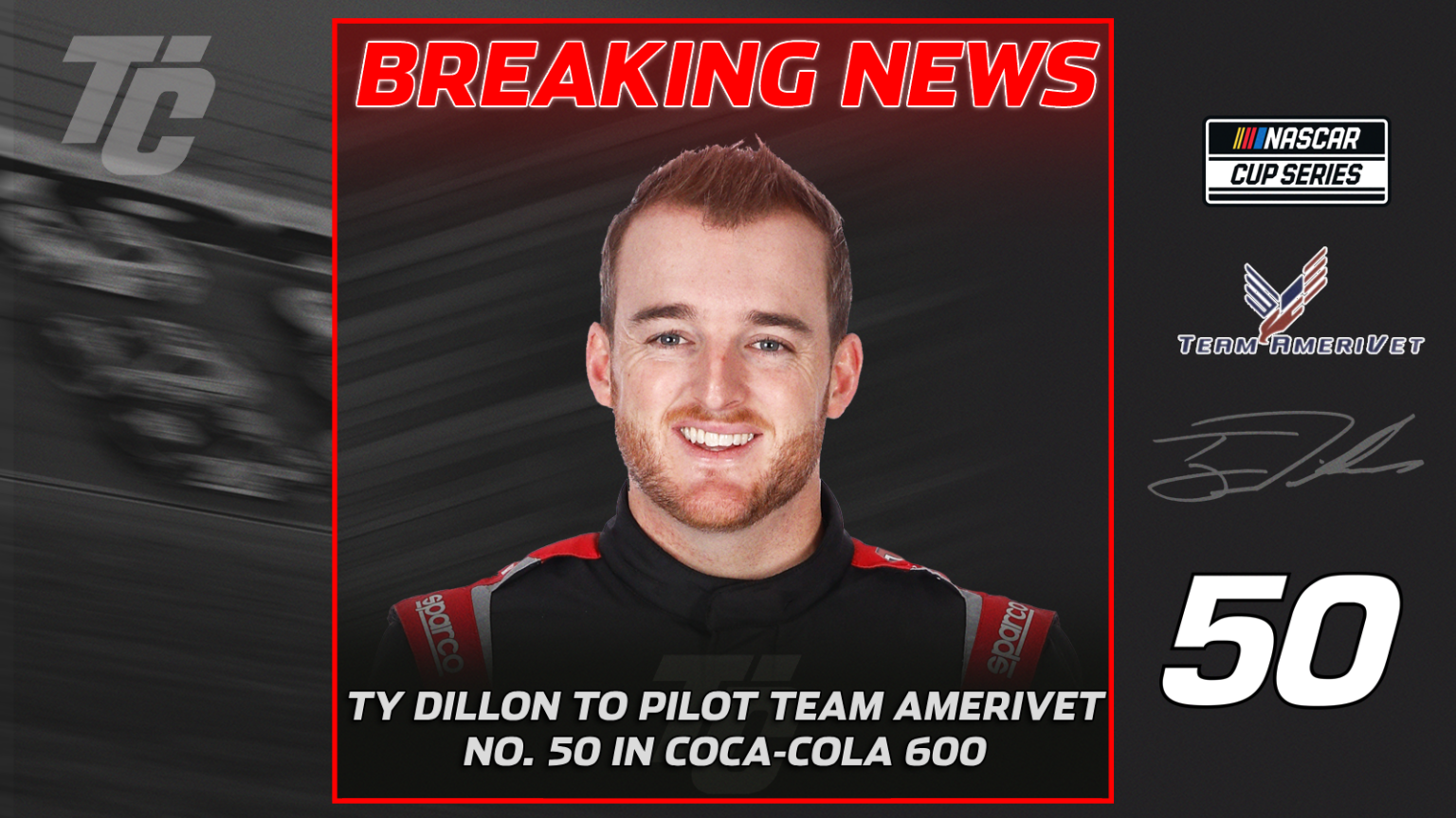 Team AmeriVet Fielding No. 50 for Ty Dillon in Coca-Cola 600