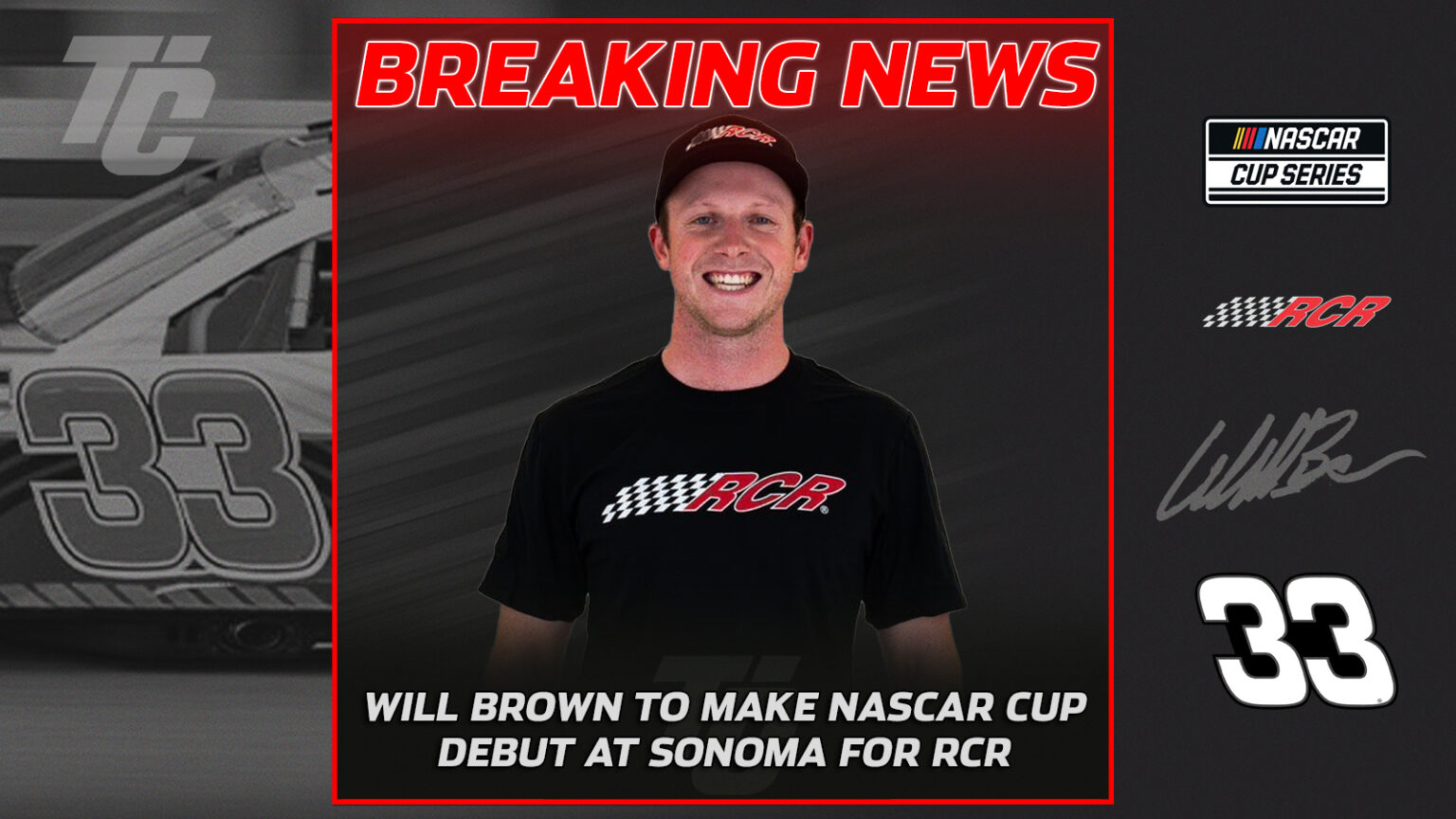 Supercars Star Will Brown Making NASCAR Cup Debut at Sonoma with RCR ...
