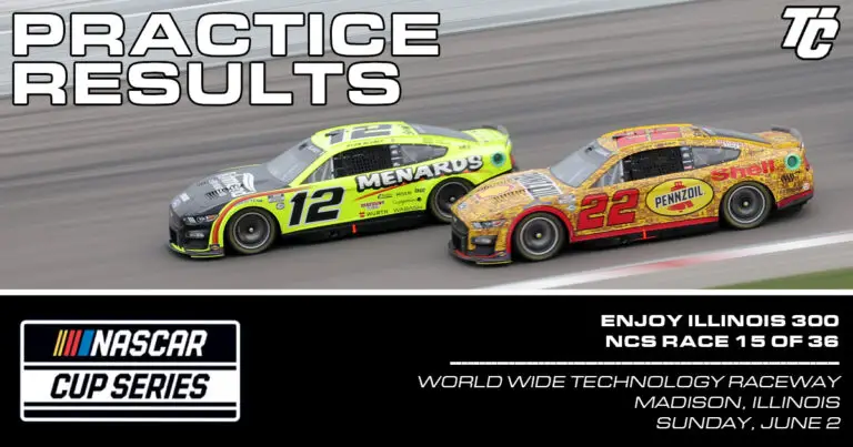 Practice Results: NASCAR Cup Series Enjoy Illinois 300 at Gateway ...