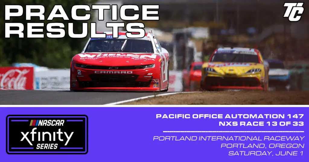 Practice Results: NASCAR Xfinity Series Pacific Office Automation 147 ...