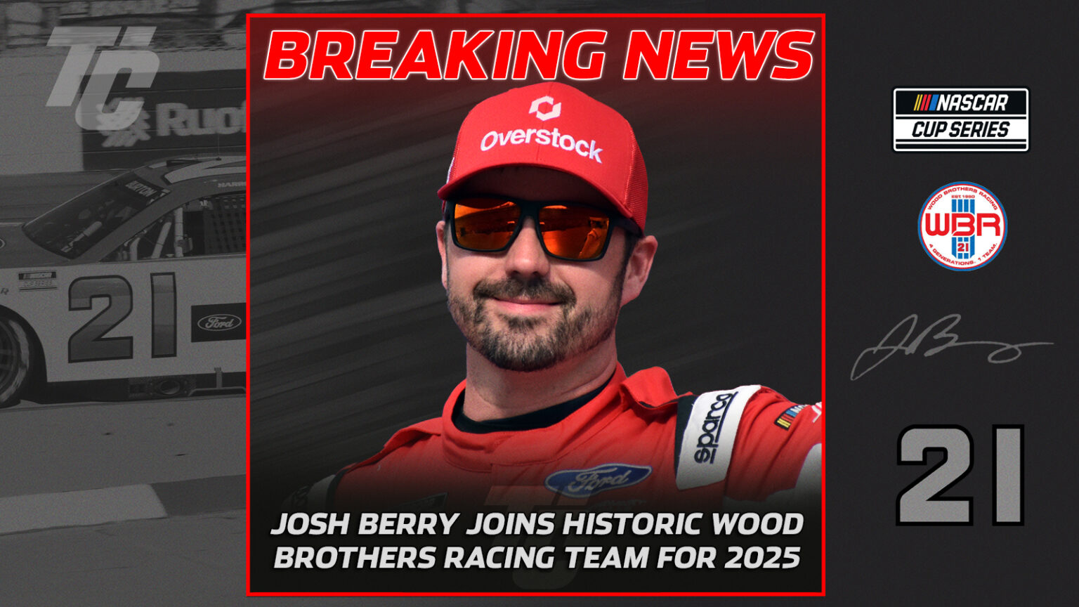 Josh Berry Joins Historic Wood Brothers Racing Team for 2025