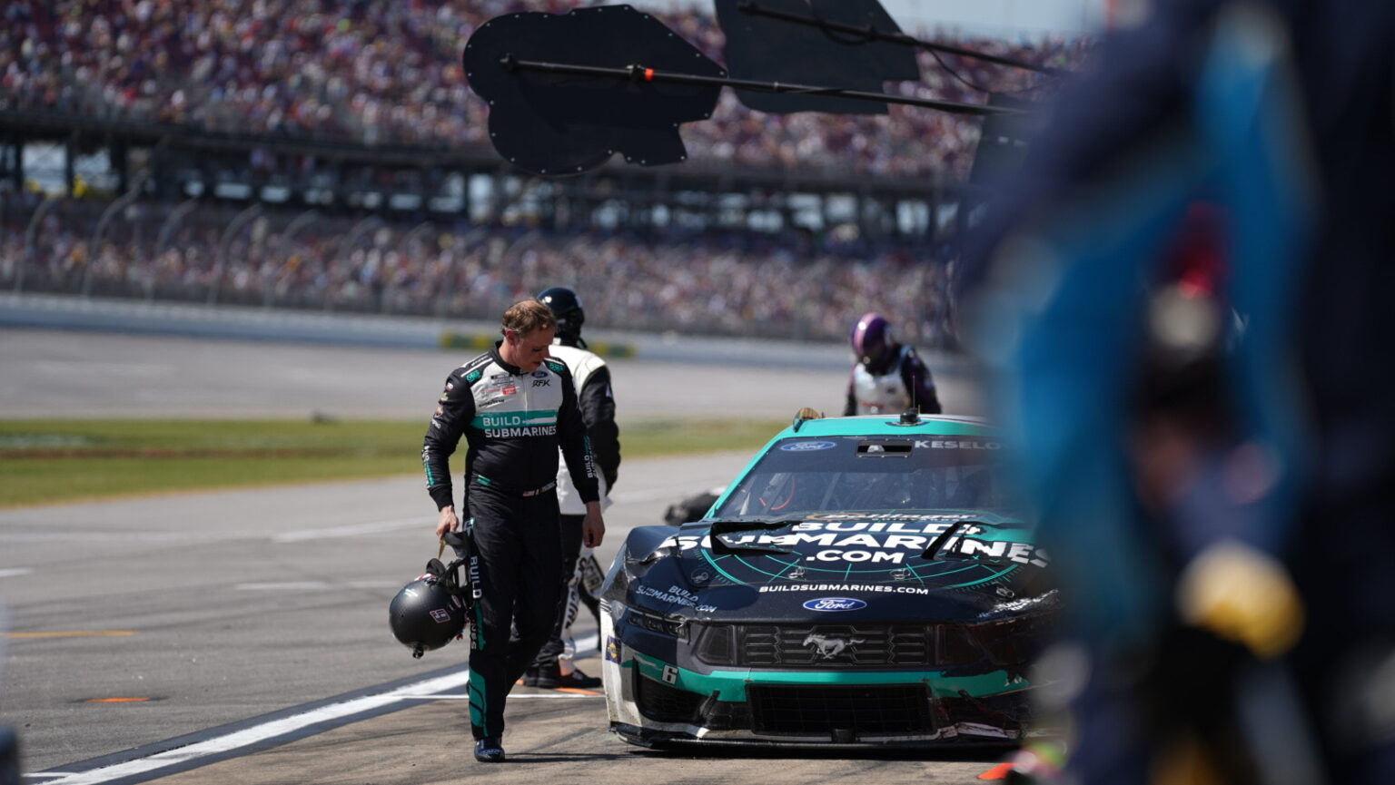 Keselowski Collected in Melee Coming to Pit Road; Busch, Blaney Involved