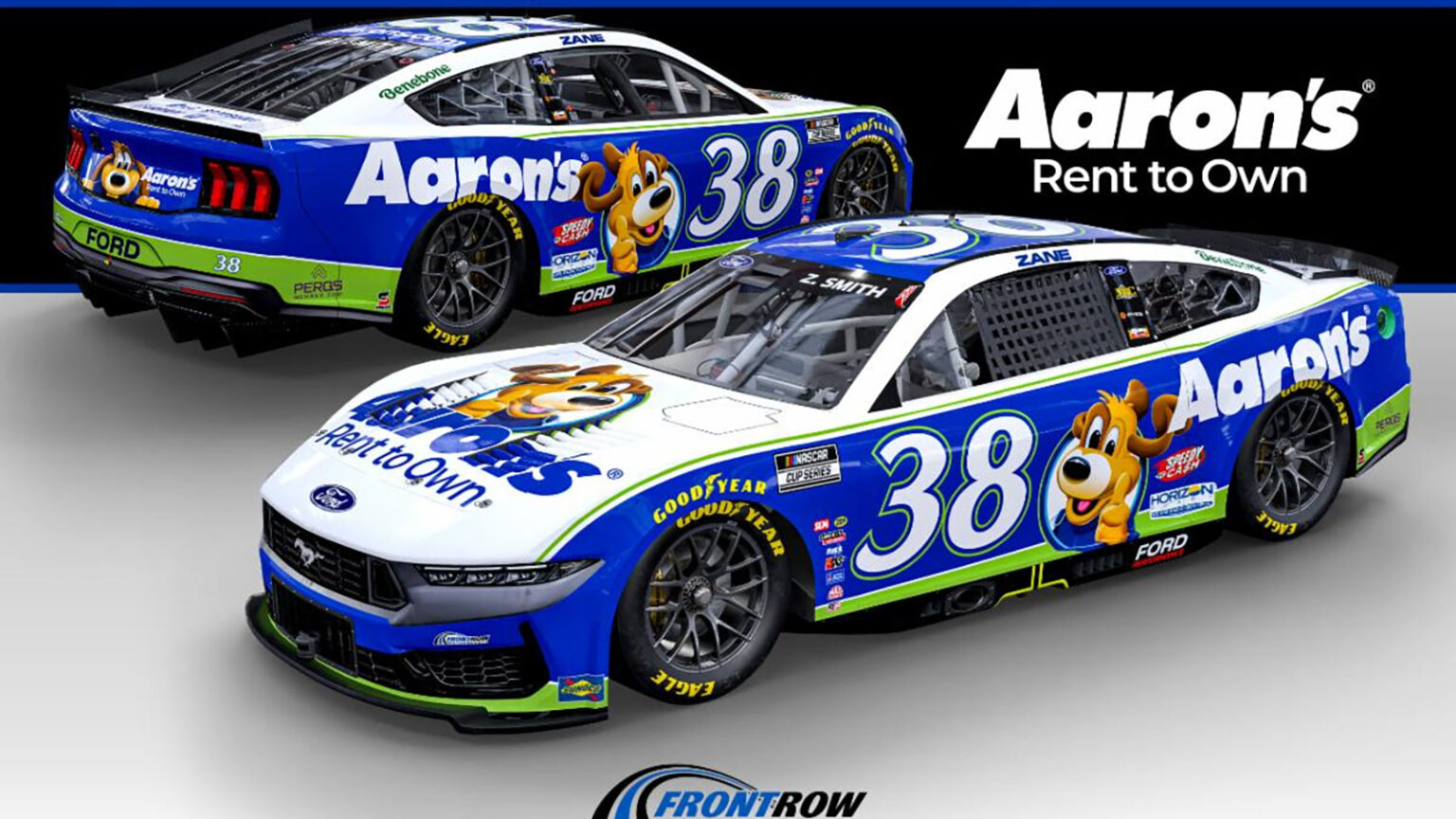 2025 No. 38 Front Row Motorsports Aaron's Lucky Dog Paint Scheme ...