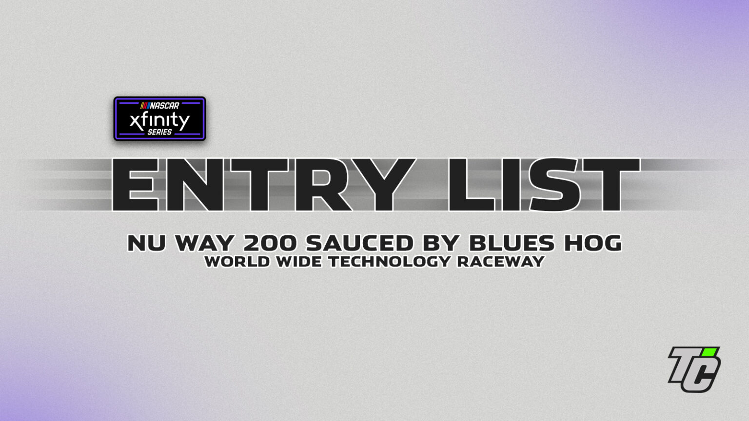 Entry List: 2025 NXS Nu Way 200 Sauced By Blues Hog at WWT Raceway ...