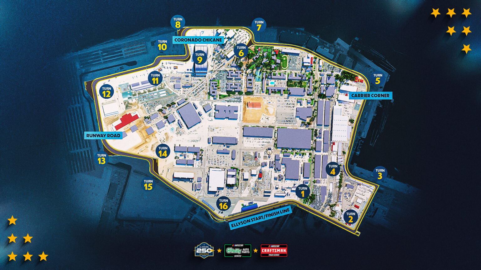 NASCAR Unveils 16-Turn Layout for Naval Base Coronado Street Course ...