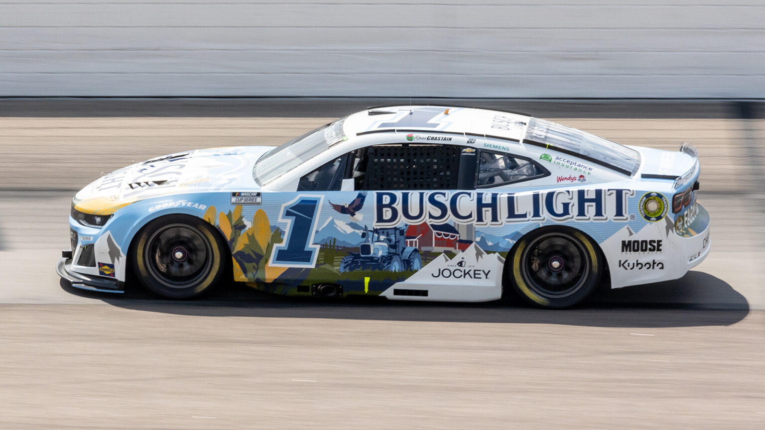2025 No. 1 Trackhouse Busch Light Farming Paint Scheme | TobyChristie.com